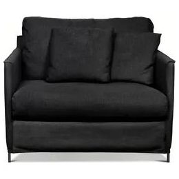 Loveseat furninova "Petito" Sessel Gr. Struktur, B/H/T: 103cm x 82cm x 102cm, blau (night) abnehmbarer Hussenbezug, alle Kissen mit Federn gefüllt, 2 Zierkissen