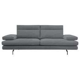 3,5-Sitzer Calia italia "Toby Wing, italienisches Designsofa, super bequem, Megasofa" Sofas Gr. B/H/T: 228cm x 90cm x 113cm, Flachgewebe QUEBEC, mit Sitztiefenverstellung-mit Armlehnenverstellung, grau (grigio quebec) inkl. Sitztiefenverstellung und Armteilfunktion, Füße in Schwarz matt