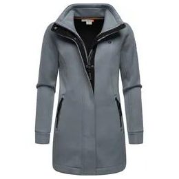 Sweatjacke Ragwear "Letrice Bonded" Gr. M (38), grau Damen Sweatjacken Elegante Zip-Jacke mit hohem Kragen in Feinstrickoptik