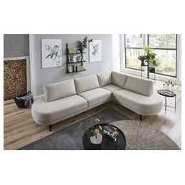 Ecksofa ATLANTIC HOME COLLECTION "Ronny L-Form" Sofas Gr. B/H/T: 280cm x 82cm x 200cm, Feinstruktur, beige (creme) mit Wellenunterfederung, rechtslinks montierbar