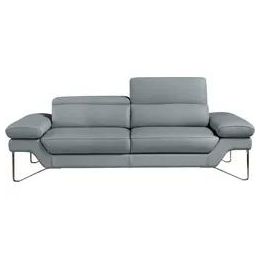 2,5-Sitzer Egoitaliano "Princess, Designsofa und super bequem, tolle Detailverarbeitung" Sofas Gr. B/H/T: 236cm x 95cm x 108cm, Leder NUVOLE, inkl. verstellbarer Kopfteile, blau (himmel) inkl. verstellbarer Kopfteile