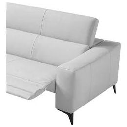 Ecksofa Egoitaliano "Edith, Designsofa mit hohem Sitzkomfort, L-Form" Sofas Gr. B/H/T: 269cm x 96cm x 203cm, Leder BULL, Ottomane links, weiß inkl. elektrischer Relaxfunktion und manuell verstellbaren Kopfteilen