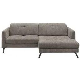 Ecksofa SET ONE BY Musterring "SO 4400 V" Sofas Gr. B/H/T: 259cm x 84cm x 167cm, Chenille JOY, Recamiere rechts, mit Armteilverstellung-ohne Kopfteilverstellung-ohne Sitting-Bett motorisch, braun (schlamm) wahlweise mit motorischer Bettfunktion & Kopfverstellung, Fuß schwarz