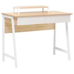 Schreibtisch Home Affaire "COWELL" Tische Gr. B/H/T: 100cm x 76cm x 48cm, braun (eichefarben + eichefarben)