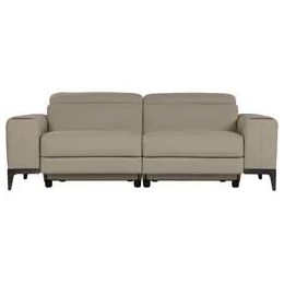 3-Sitzer Calia italia "Benja, Designsofa mit erstklassigen Komfortfunktionen zum Wohlfühlen", beige (biscotto), B:216cm T:106cm, Sofas, in Leder, mit elektrischer Relaxfunktion
