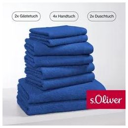 Handtuch Set s.Oliver "s. Oliver, besonders weich und saugfähig" Handtücher (Packung) Gr. 8 St., blau 2 Gästetücher 30x50, 4 Handtücher 50x100, Duschtücher 70x140