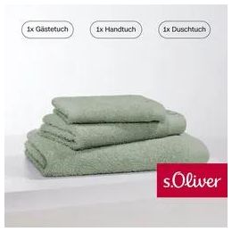 Handtuch Set s.Oliver "s. Oliver, besonders weich und saugfähig" Handtücher (Packung) Gr. 3 St., grün (hellgrün) 1 Gästetuch 30x50 cm, Handtuch 50x100 Duschtuch 70x140 cm