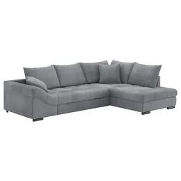 Ecksofa Inosign "Allegro DuraFlex, L-Form" Sofas Gr. B/H/T: 303cm x 86cm x 202cm, Soft clean, Ottomane rechts, grau (novaclean avanti 1 stone) Hochschläfer-Bettauszug, Kaltschaumpolsterung, bis 140 kg belastbar