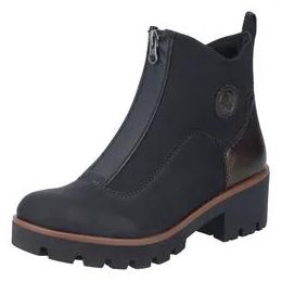 Winterstiefelette Rieker Gr. 42, schwarz (schwarz kombiniert) Damen Schuhe Winterboots, Ankleboots, Stiefelette, Plateausohle, mit Warmfutter