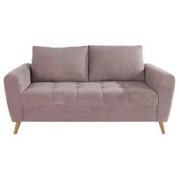 2,5-Sitzer Home Affaire "Blackburn II" Sofas Gr. B/H/T: 181cm x 90cm x 92cm, Luxus-Microfaser weich, rosa (flamingo) Mit Kaltschaumpolsterung bis 140 kg belastbar