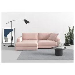 Ecksofa Trendmanufaktur "Bourbon, Designsofa mit tollem Sitzkomfort, L-Form" Sofas Gr. B/H/T: 250 cm x 84 cm x 176 cm, Struktur fein, mega-Recamiere links, XXL mit Sitztiefenverstellung, lila (flieder) extra tiefe Sitzfläche, wahlweise mit Sitztiefenverstellung