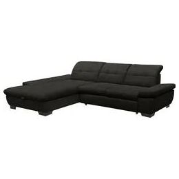 Ecksofa Alina "Salima" Sofas Gr. B/H/T: 271cm x 90cm x 204cm, Chenille TBS, Recamiere links, mit Bettfunktion, schwarz (schwarz tbs 10) Inklusive Rückenlehnenverstellung