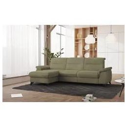 Sit & More Ecksofa SIT & MORE "Astoria L-Form" Sofas Gr. B/H/T: 260cm x 91cm x 175cm, Flachgewebe, Recamiere links, mit Kopfteilverstellung-mit Armlehnfunktion-mit Relaxfunktion motorisch im Sofa 2,5-sitzig-mit Relaxfunktion motorisch in Recamiere, grün wahlweise mit motorischer Relaxfunktion