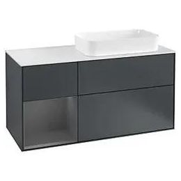 Villeroy & Boch Villeroy und Boch Finion Waschtischunterschrank G271GKHG 120cm, Abdeckplatte white matt, Emotion, Regal links Anthracite matt, Midnight Blue Matt Lacquer