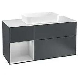 Villeroy & Boch Villeroy und Boch Finion Waschtischunterschrank G291GJHG 120cm, Abdeckplatte white matt, Emotion, Regal links Light grey matt, Midnight Blue Matt Lacquer