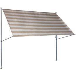 Klemmmarkise Angerer FREIZEITMÖBEL Markisen Gr. 250 cm, 170 cm, grau (taupe, weiß) 250 cm Breite, 170 Ausfall