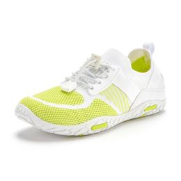 Lascana Damen Sneaker, weiß/lime, Größe 42