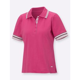 WITT Damen Poloshirt in Pikee-Qualit&auml;t, fuchsia, Gr&ouml;&szlig;e 54