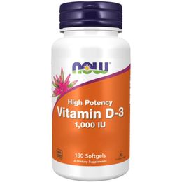 Now Foods, Vitamin D-3, 1000 IU, 180 Softgels [4.300,01 EUR pro kg]