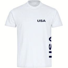 multifanshop Kinder T-Shirt - USA - Brust & Seite - Druck navi - Kind