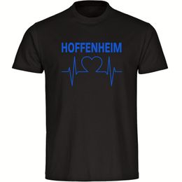 multifanshop® Kinder T-Shirt - Hoffenheim - Herzschlag - Druck blau