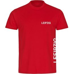 multifanshop Kinder T-Shirt - Leipzig - Brust & Seite - Druck weiß - Kind