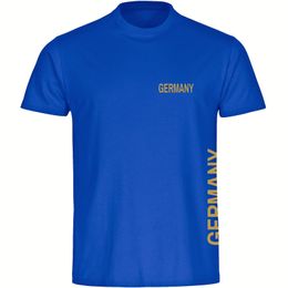 multifanshop® Kinder T-Shirt - Germany - Brust & Seite Gold - Druck gold metallic