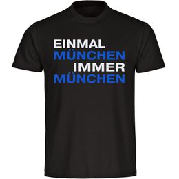 multifanshop® Herren T-Shirt - München blau - Einmal Immer - Druck blau