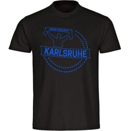 multifanshop® Herren T-Shirt - Karlsruhe - Meine Fankurve - Druck blau