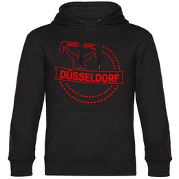 multifanshop® Kapuzen Sweatshirt - Düsseldorf - Meine Fankurve - Druck rot