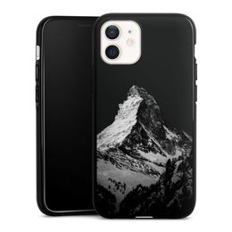 DeinDesign iPhone 12 mini Handy Silikon H&uuml;lle Case schwarz Handyh&uuml;lle Mountain Snow Mountain Top