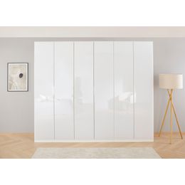 Drehtürenschrank Rauch "Kleiderschrank Schrank Garderobe KOLUNA mit hochwertiger Glasfront" Schränke Gr. B/H/T: 271 cm x 210 cm x 54 cm, 6 St., weiß (alpinweiß, glas kristallweiß) inkl. 2 Innenschubladen sowie extra Einlegeböden MADE IN GERMANY