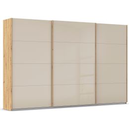 Schwebetürenschrank Rauch "Kleiderschrank Schrank Garderobe AGORDO mit Glasfront" Schränke Gr. B/H/T: 360 cm x 229 cm x 62 cm, 3 St., beige (eiche artisan, glas champagner) durchdachte Innenausstattung, in 4 Breiten und 2 Höhen MADE IN GERMANY