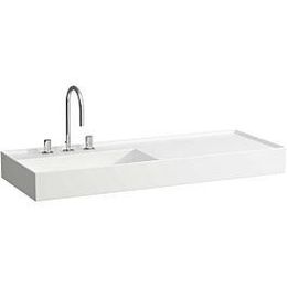 Laufen Kartell Waschtisch 8133320008151, 120x46cm, weiß, Ablage rechts, 2 Hahnlöcher, Saphirkeramik