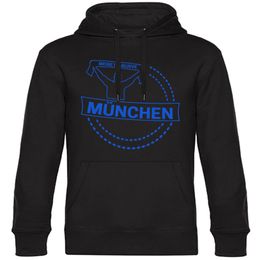 multifanshop Kapuzen Sweatshirt - M&uuml;nchen blau - Meine Fankurve - Druck blau - Hoodie