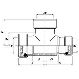 Aalberts VSH Tectite T-Stück TT130151512 15 x 15 x 12 mm, Kupfer, reduziert, unlösbar