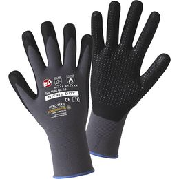 Leipold+Döhle Leipold+Döhle Feinstrickhandschuhe NITRIL DOT, VE 12 Paar, grau/schwarz, Größe 7