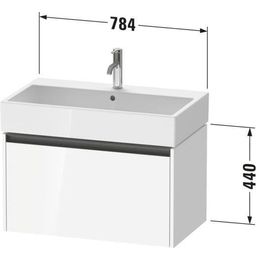 Duravit Ketho.2 Waschtischunterbau wandhängend Weiß Matt 784x460x440 mm - K25077018180000 K25077018180000