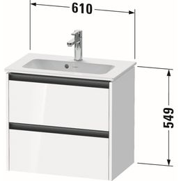 Duravit Ketho.2 Waschtischunterbau wandhängend Weiß Matt 610x390x549 mm - K25255018180000 K25255018180000