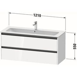 Duravit Ketho.2 Waschtischunterbau wandhängend Weiß Matt 1210x480x550 mm - K25265018180000 K25265018180000