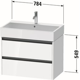 Duravit Ketho.2 Waschtischunterbau wandhängend Weiß Matt 784x460x549 mm - K25277018180000 K25277018180000