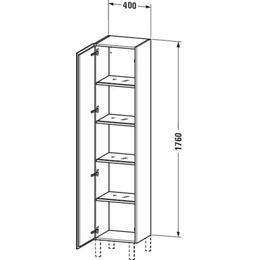 Duravit L-Cube Hochschrank Weiß Supermatt 400x363x1760 mm - LC1180L8484 LC1180L8484