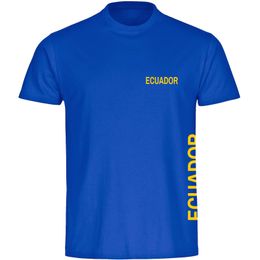 multifanshop® Kinder T-Shirt - Ecuador - Brust & Seite - Druck gelb