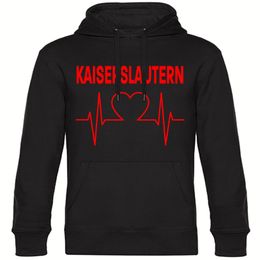 multifanshop® Kapuzen Sweatshirt - Kaiserslautern - Herzschlag - Druck rot