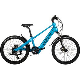 E-Bike Adore "KS-240" E-Bikes Gr. 30 cm, 24 Zoll (60,96 cm), blau (eisblau matt) Pedelec, Elektrofahrrad für Damen u. Herren, MTB, Mountainbike