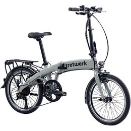 E-Bike Tretwerk "Akimbo" E-Bikes Gr. 32 cm, 20 Zoll (50,80 cm), grau Pedelec, Elektrofahrrad für Damen u. Herren, Faltrad