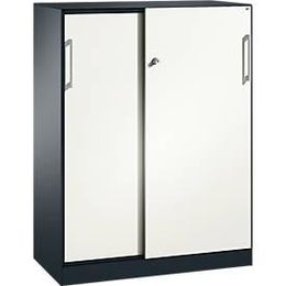 C+P Schiebetürenschrank ASISTO C 3000, 3 Ordnerhöhen, mit Abdeckplatte, Breite 1000 mm,