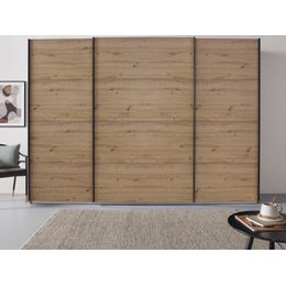 Schwebetürenschrank Rauch "Kleiderschrank Schrank Garderobe TOPSELLER OTELI inkl. Inneneinteilung" Schränke Gr. B/H/T: 315 cm x 229 cm x 62 cm, braun (eiche artisan) mit 3 Innenschubladen sowie zusätzlichen Einlegeböden MADE IN GERMANY