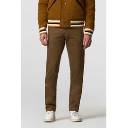 Chinos MEYER "DUBLIN", Herren, Gr. 24, Normalgrößen, braun (karamell), 97% Baumwolle;3% Elasthan, unifarben, regular fit lang, Hosen, mit fein abgestimmten Applikationen