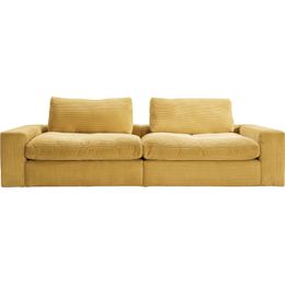 Big-Sofa Alina "Sandy", gelb (honiggelb gct 95), B:296cm T:123cm, Cord GCT (92% Polyester, 8% Nylon), Sofas, Big-Sofa, 296 cm breit und 123 cm tief, in modernem Cordstoff